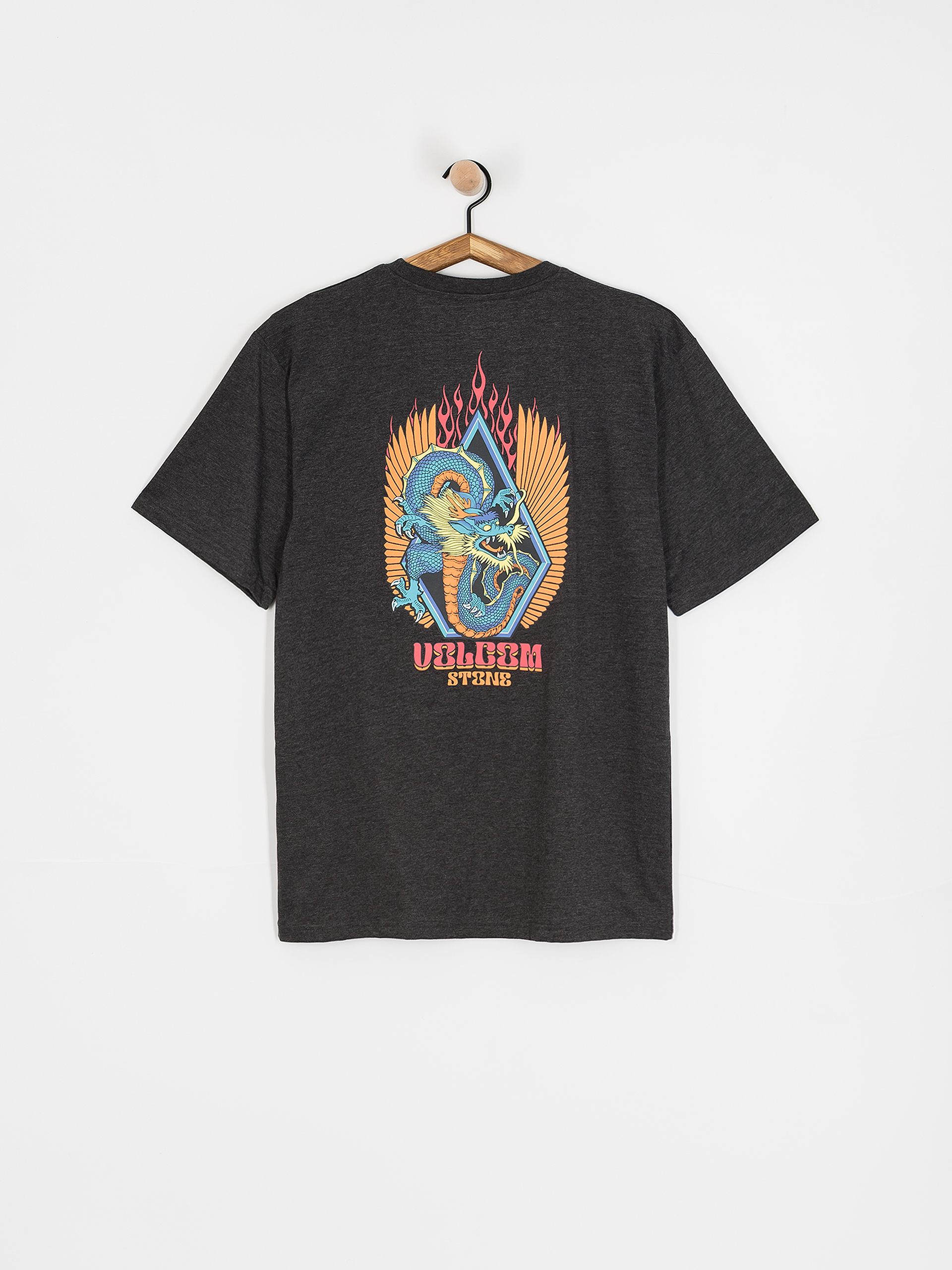 Volcom Draggin Stone Hth T-Shirt - black (heather black)