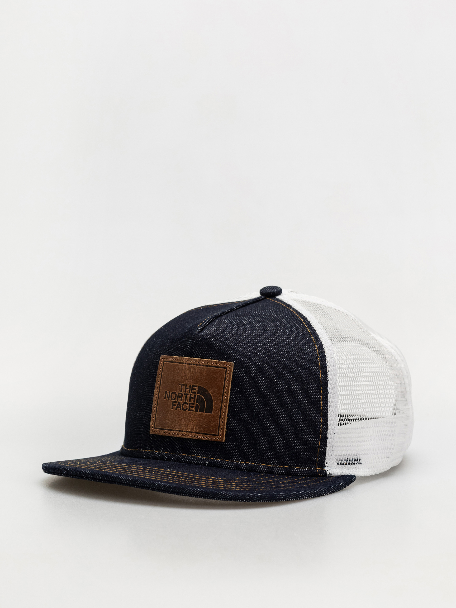 The North Face Half Dome Trucker Cap - navy blue (denim/leather patch)