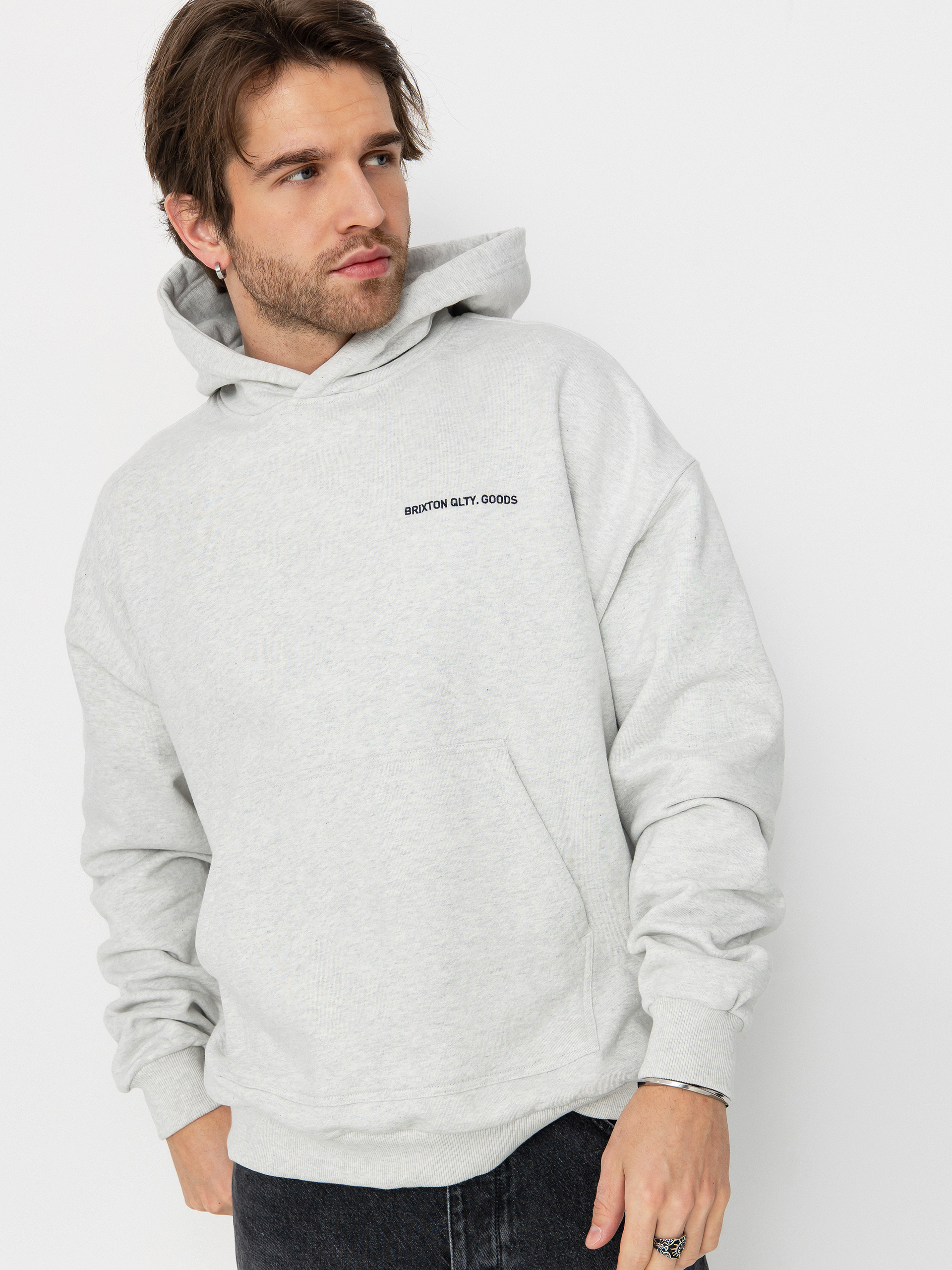 Brixton Embroidered Heavy Weight HD Hoodie - grey (heather grey ash)