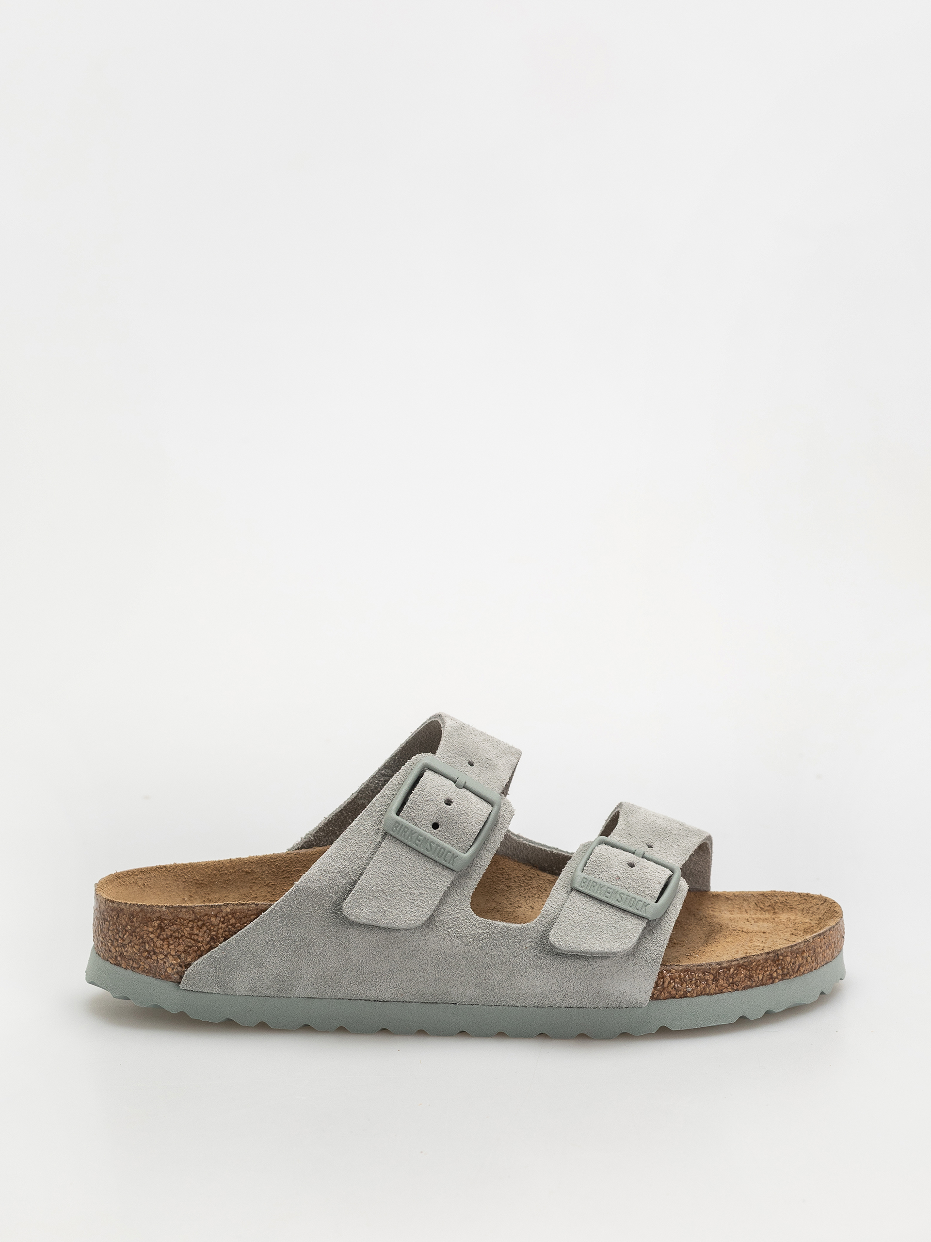 Birkenstock Arizona Suede Leather Narrow Wmn Flip-flops - grey (pure sage)