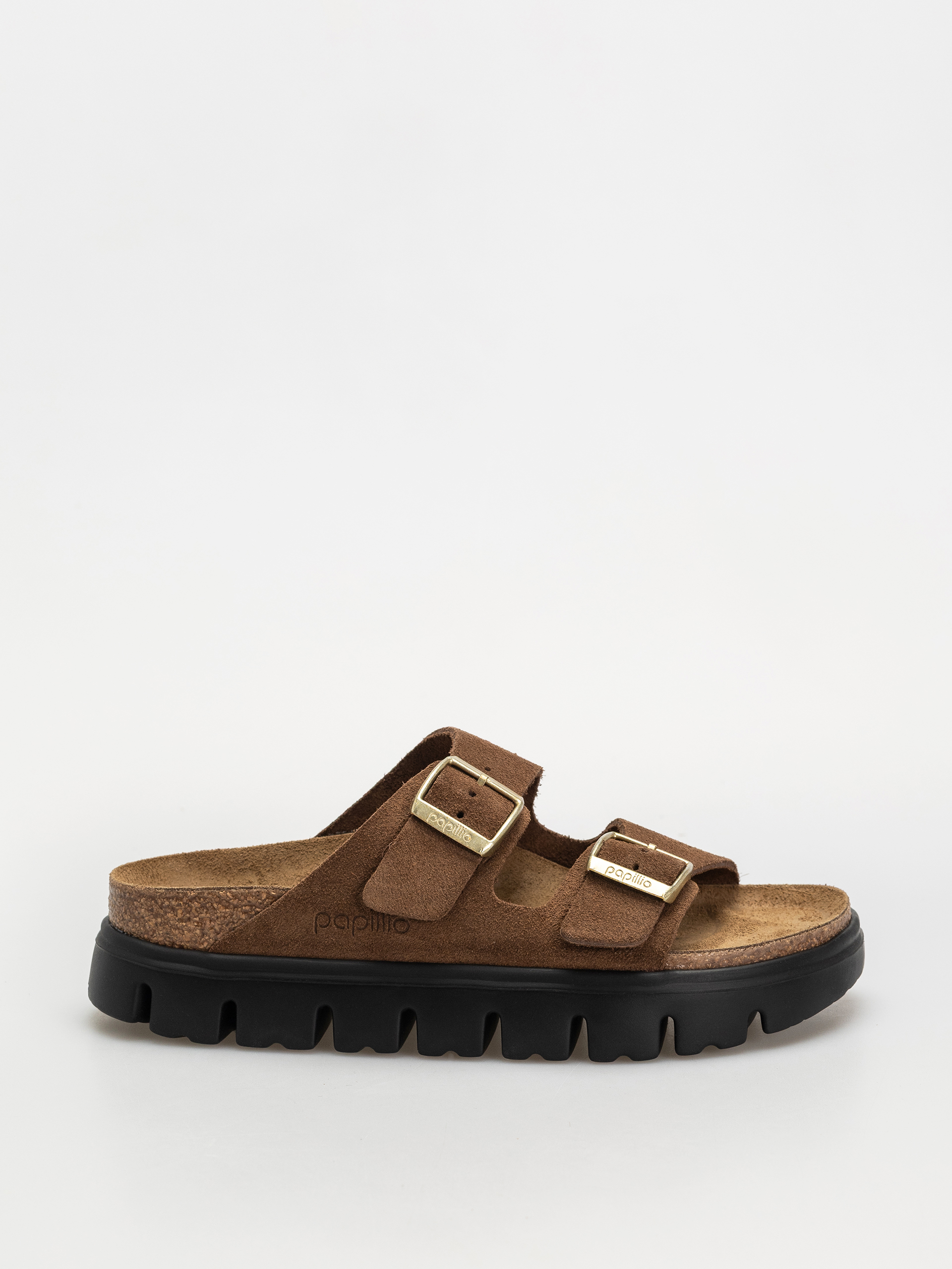 Birkenstock Flip-flops Arizona Chunky Suede Narrow Wmn - brown (dark ...