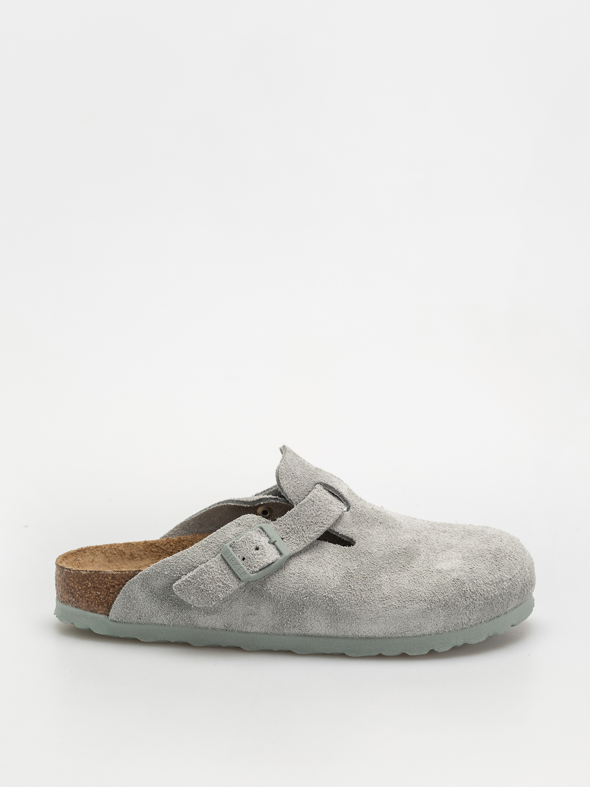 Birkenstock Flip-flops Boston Suede Leather Narrow Wmn - grey (pure sage)