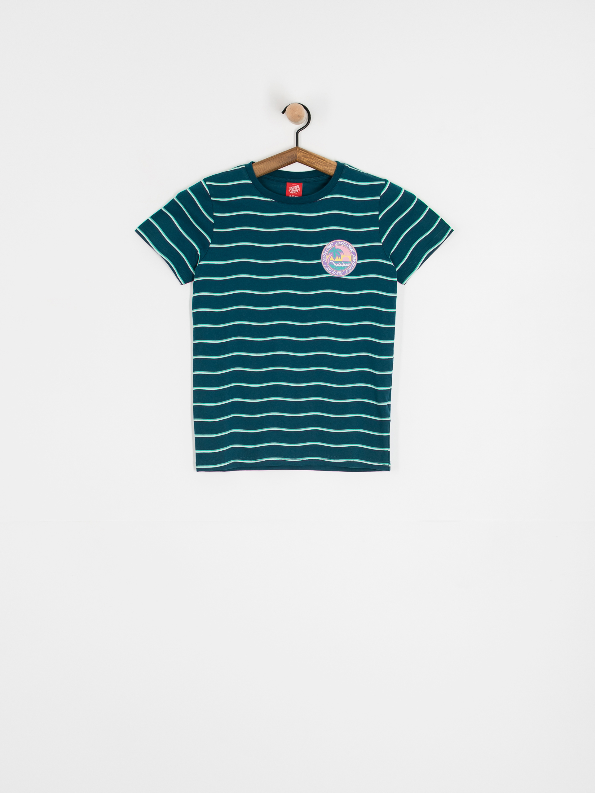 Santa Cruz Paradise Break JR T-shirt - green (tidal teal wave stripe)