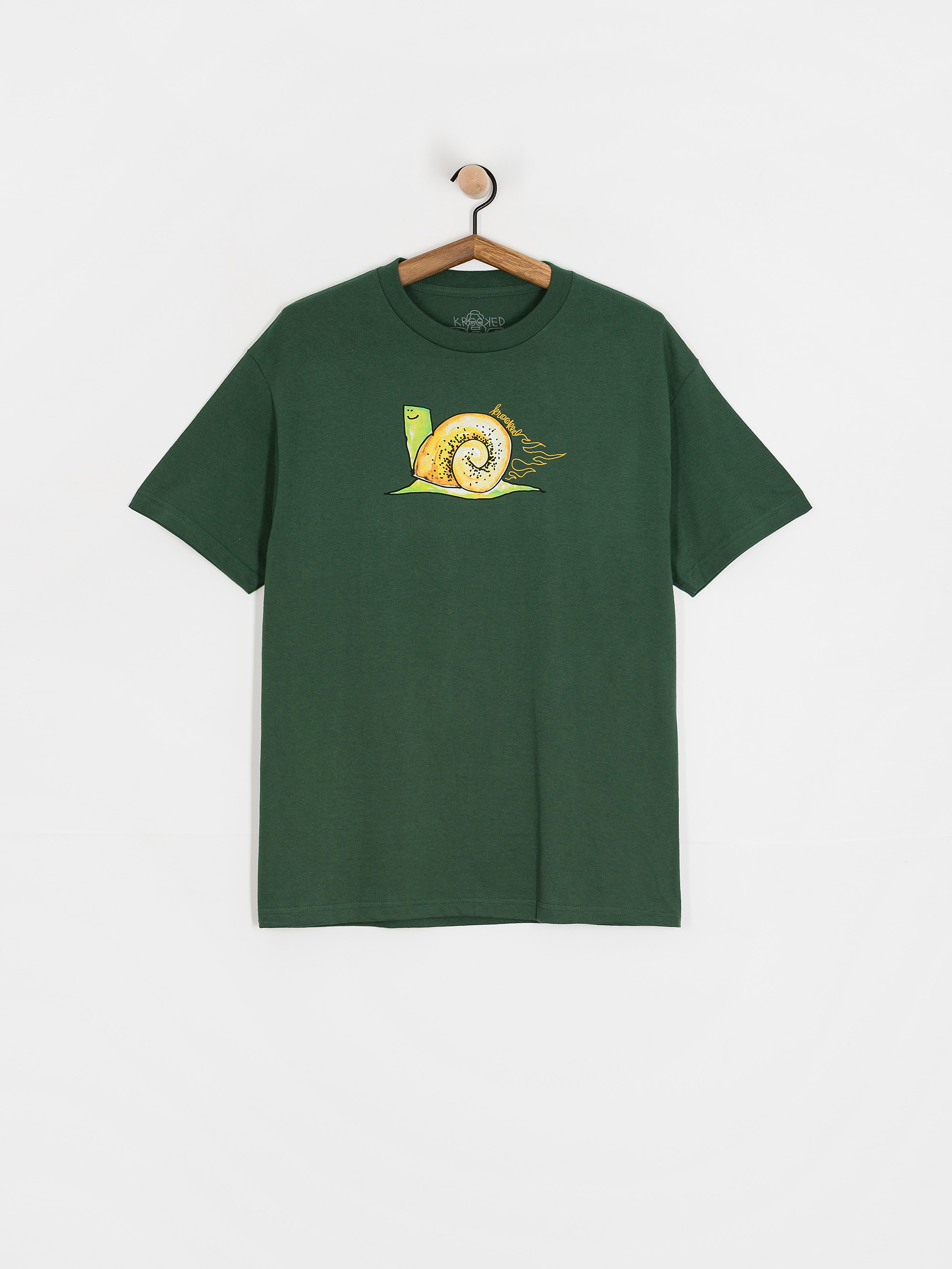 Krooked T-Shirt Flame Snail - green (forest)