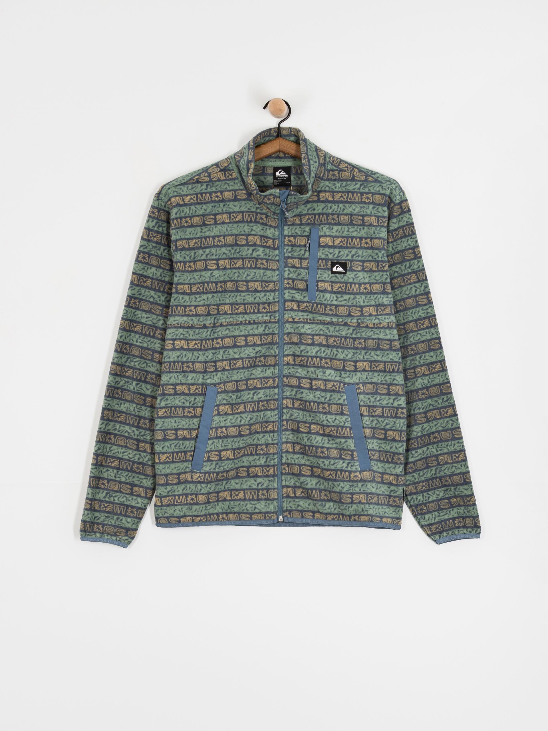 Quiksilver Fleece No Destination FZ - green (granite terra stripe)