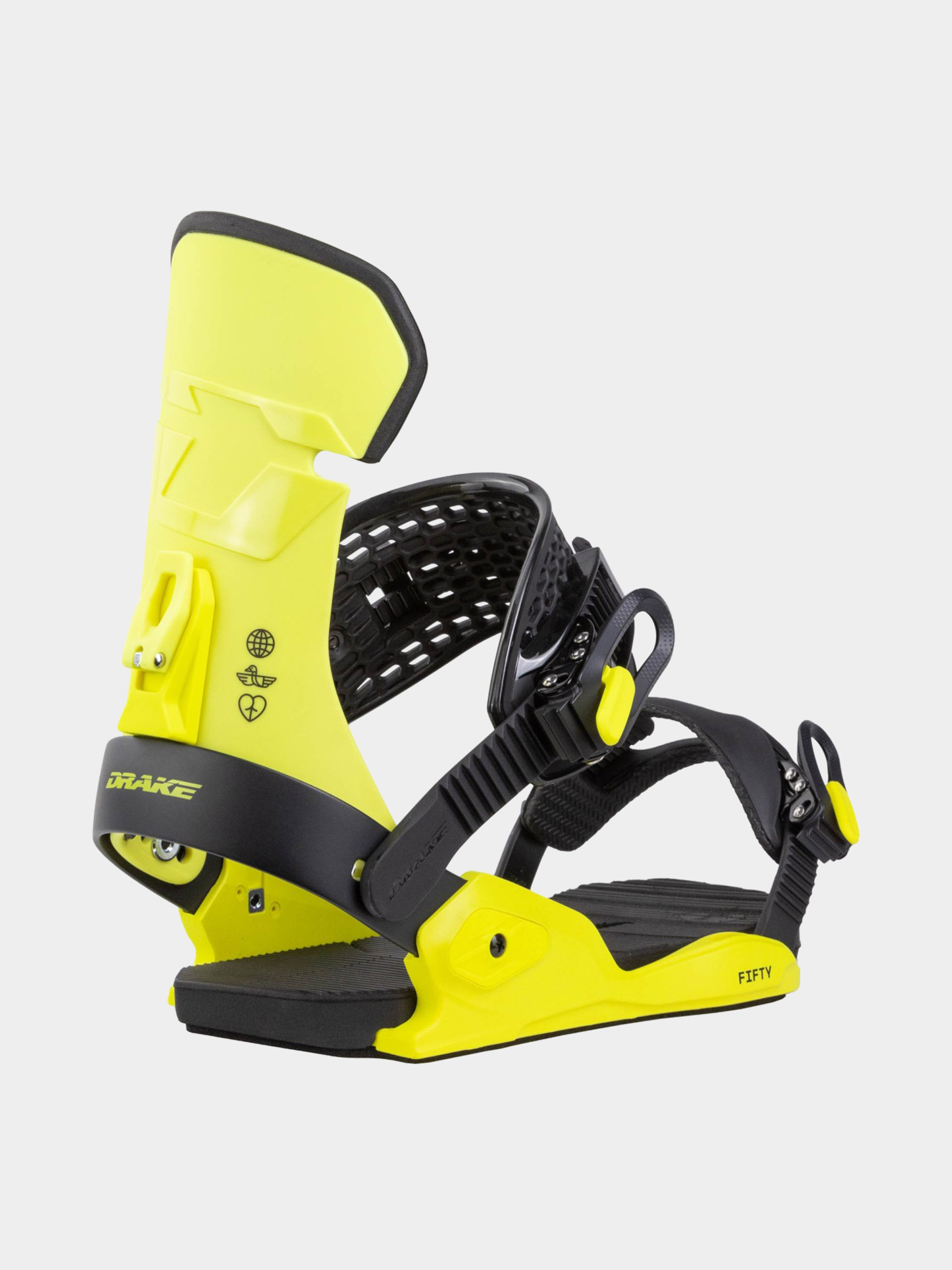 Drake Snowboard bindings Fifty - yellow, black (lime/black)