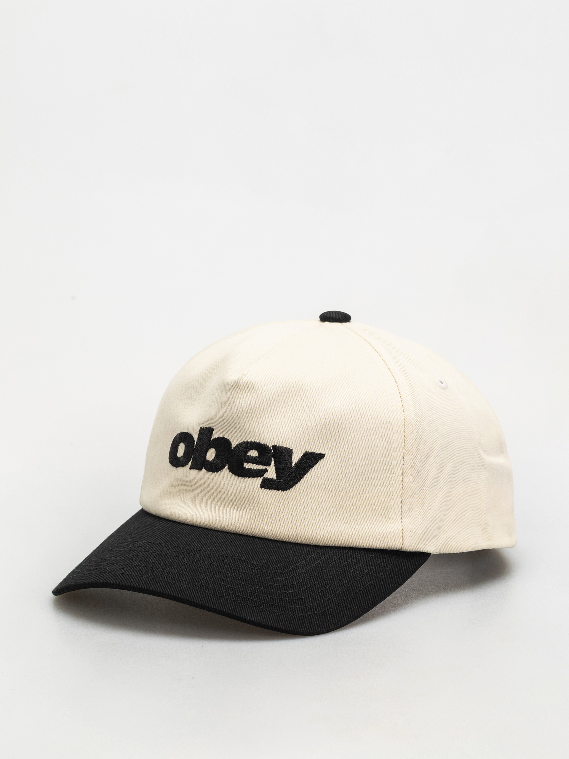 OBEY Obey Delta 5 Panel Strapback Cap - white, black (unbleached multi)