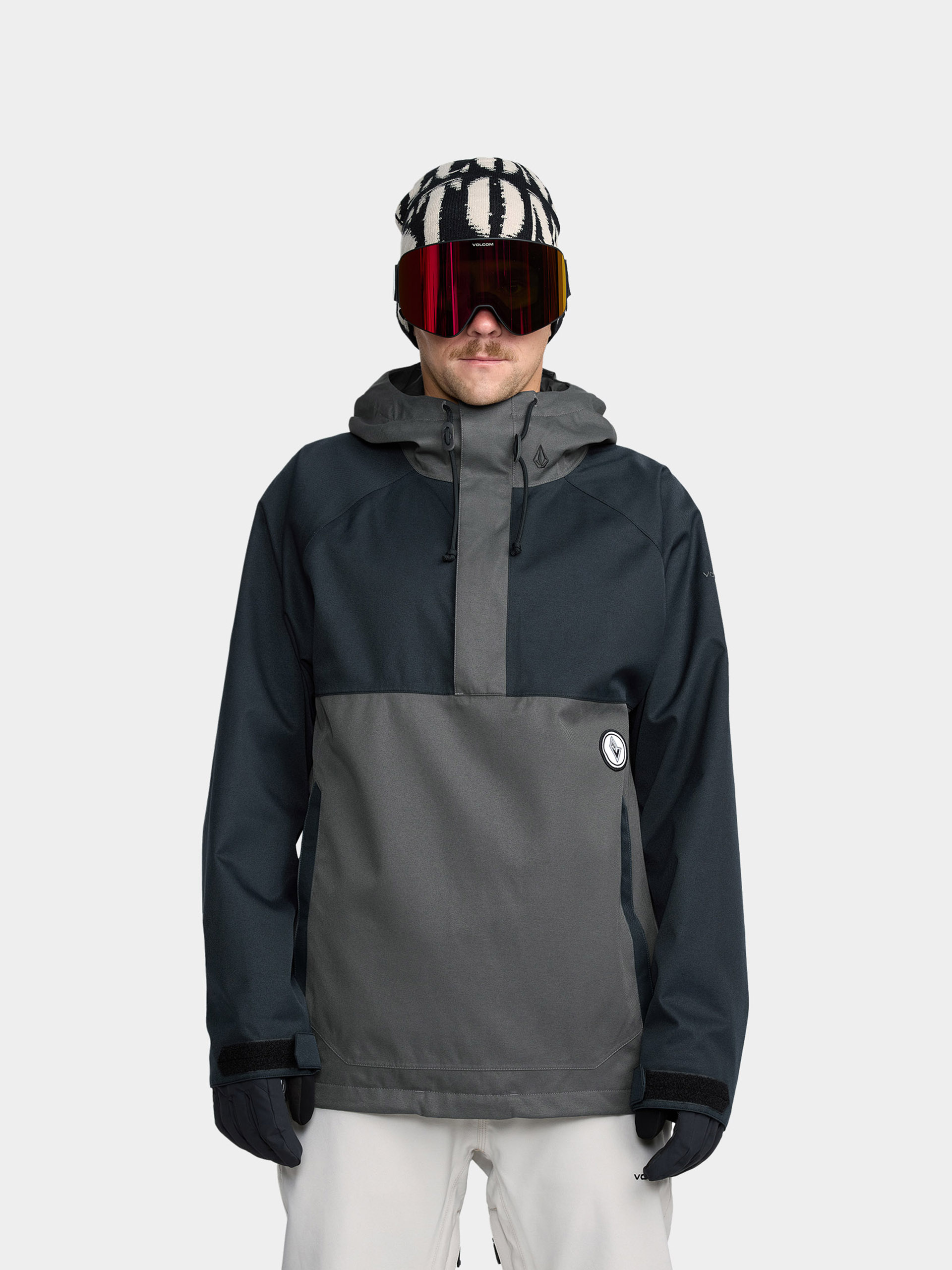 Volcom Snowboard jacket Hossegor 20K Pullover - black, grey (black)