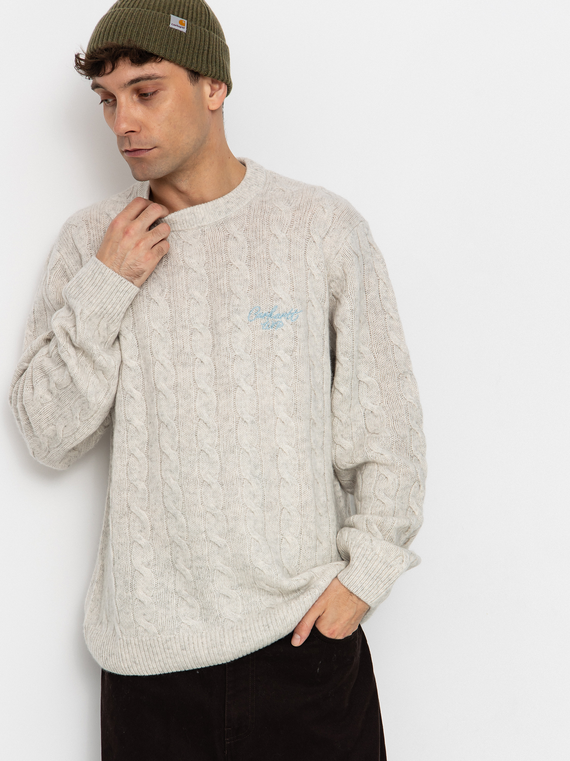 Carhartt WIP Sweater Signature - transparent (fleur de sel/citadel)