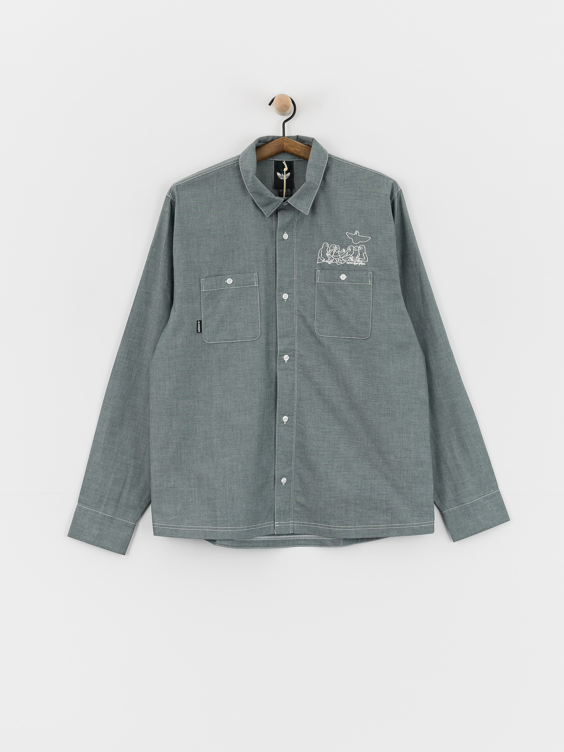 adidas Gonz Button Shirt - grey (aurivy/white)