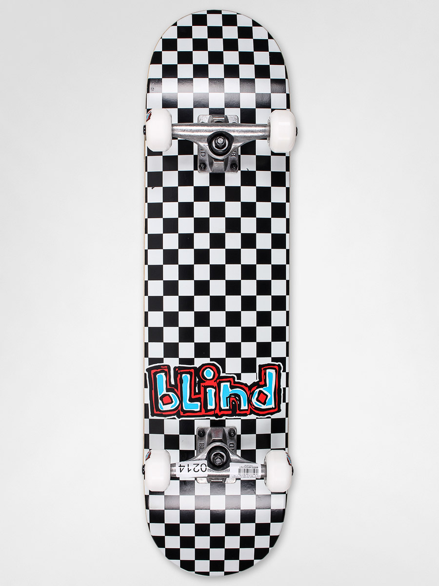 Blind Skateboard Checkerboard - white (black/white)