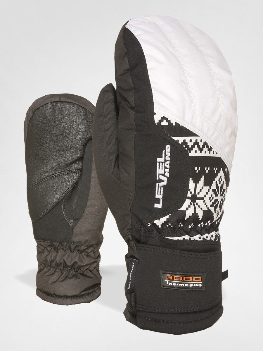 Level Gloves Alpine Mitt Wmn - white (pk black)