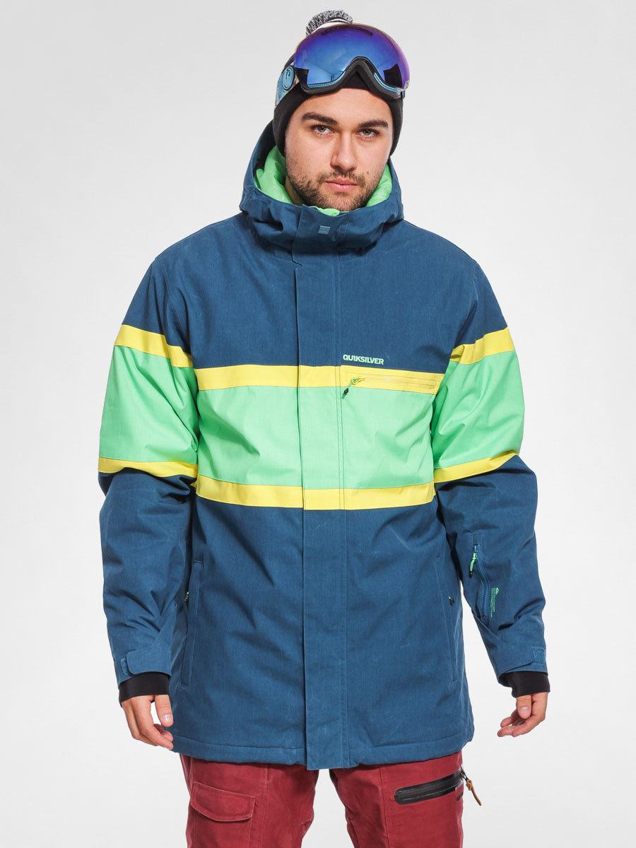 Quiksilver Jacket Fraction 10K - navy blue (navy/green/yellow)