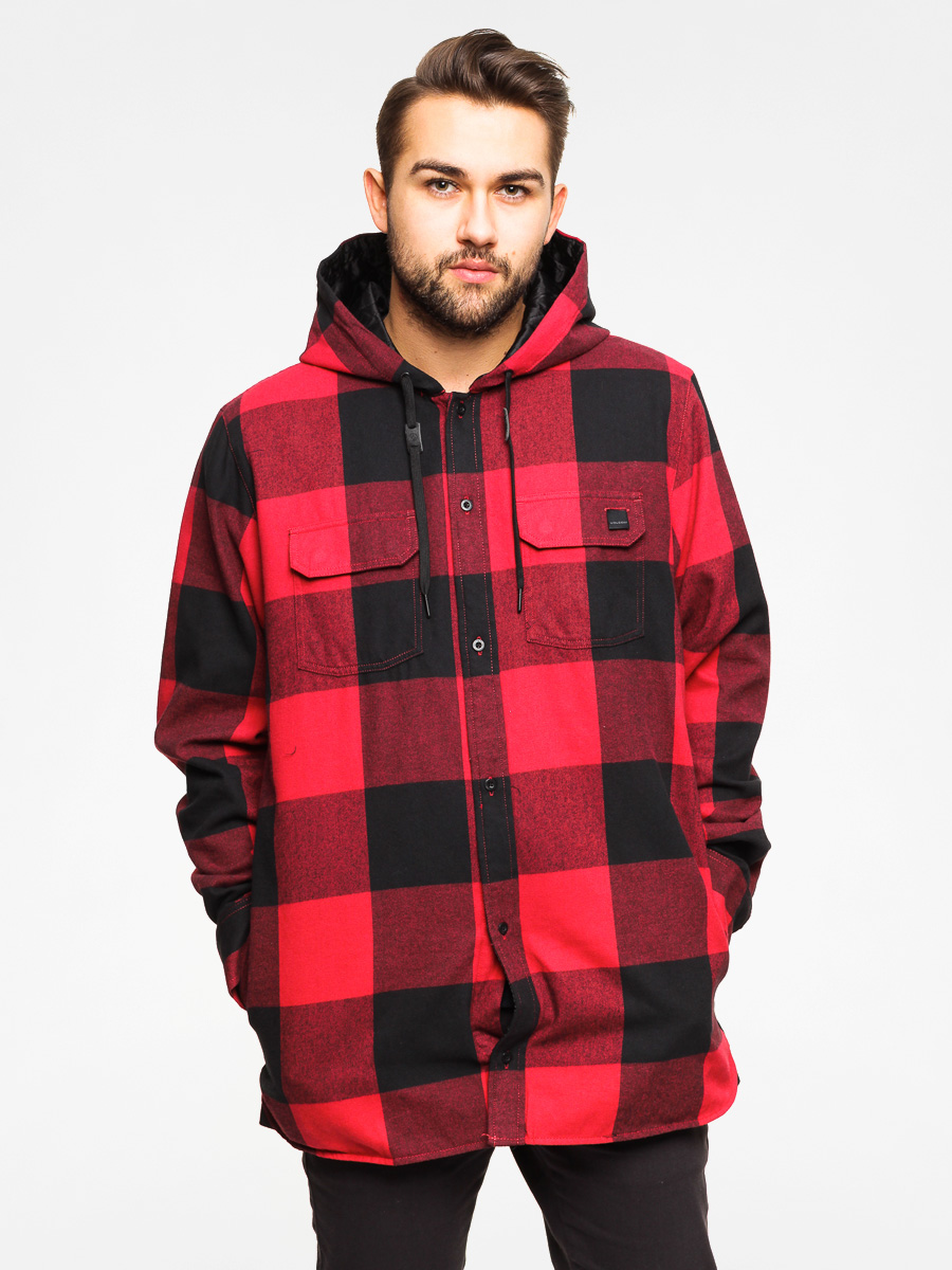 Volcom Snowboard jacket Burl Ins Flannel - red (red)