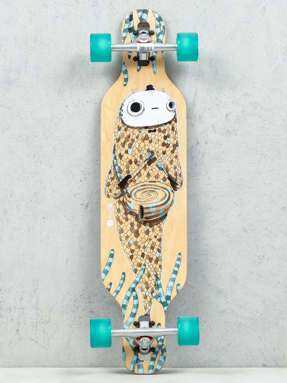 Fish Skateboards Longboard Drumfish - brown (silver/green transparent)