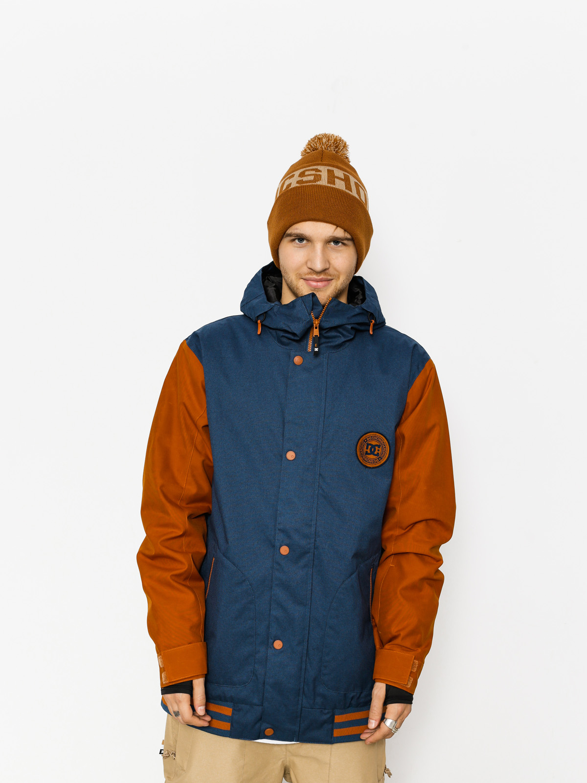 DC Snowboard jacket DcLa Se - navy blue (waxed leather brown)