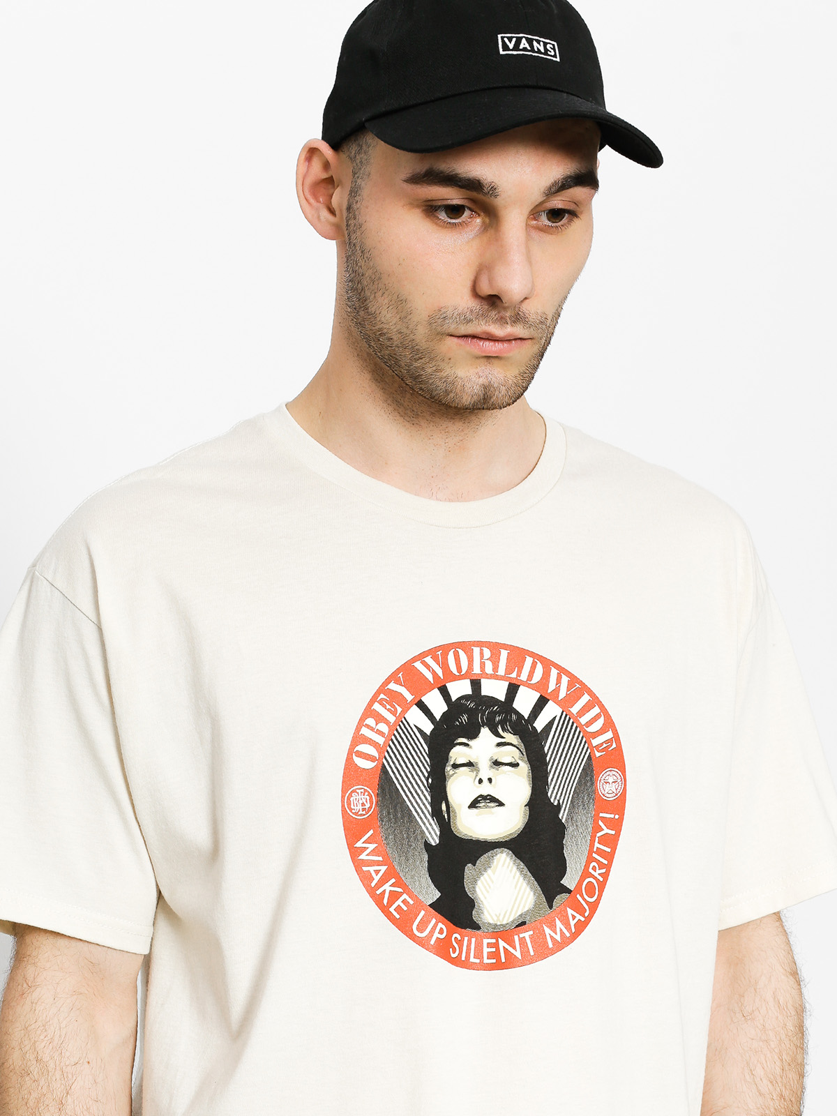 OBEY T-shirt Obey Wake Up Silent Majority (crm) OBEY T-shirt Obey Wake Up Silent Majority (crm)