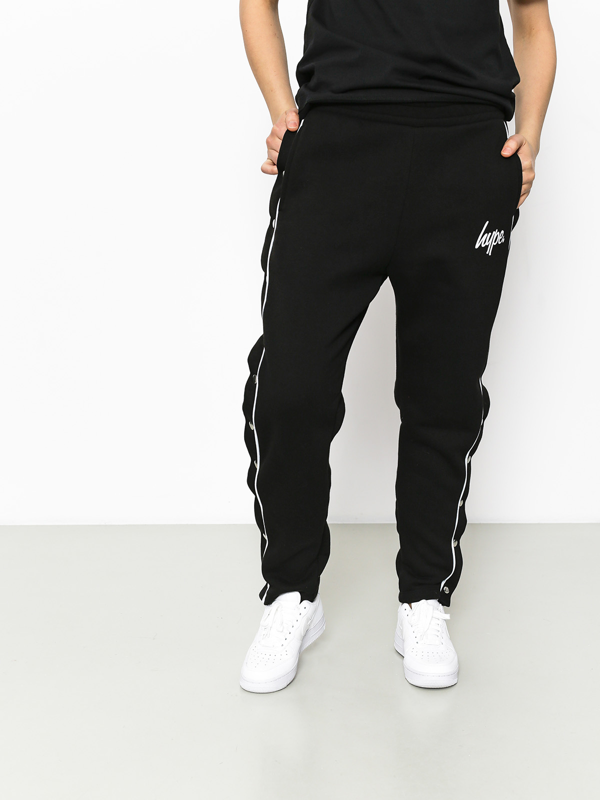Hype Pants Popper Jogger Wmn - black (black/white)